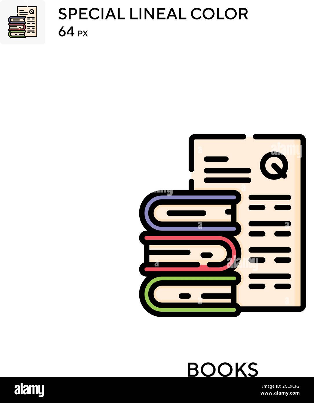 Books Special lineal color vector icon. Illustration symbol design ...