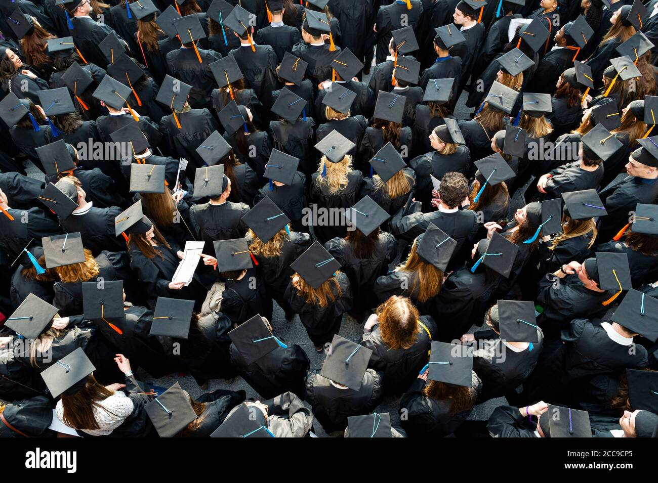 Troyes (north-eastern France): students wearing graduation gowns ...