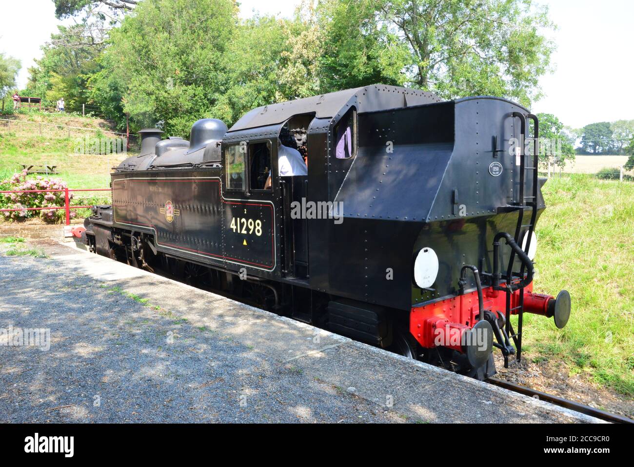An Ivatt steam locomotive on the Isle of Wight steam railway Stock ...