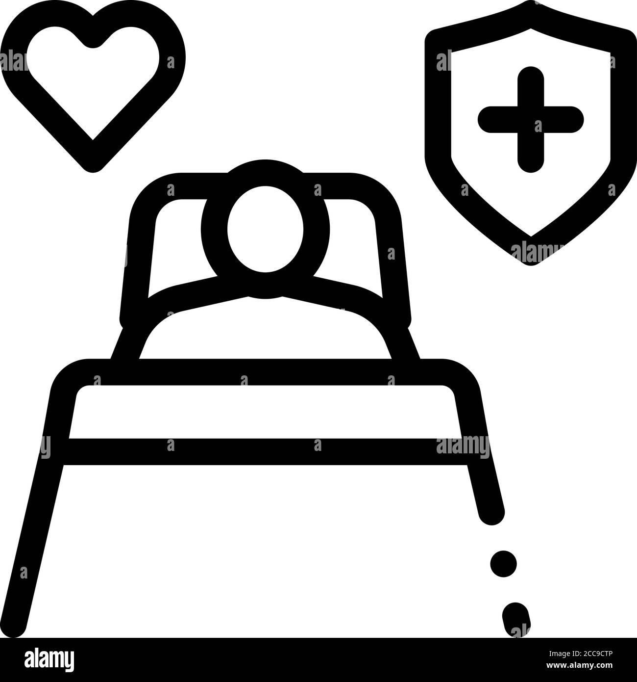 illness human in hospital ward icon vector outline illustration Stock ...