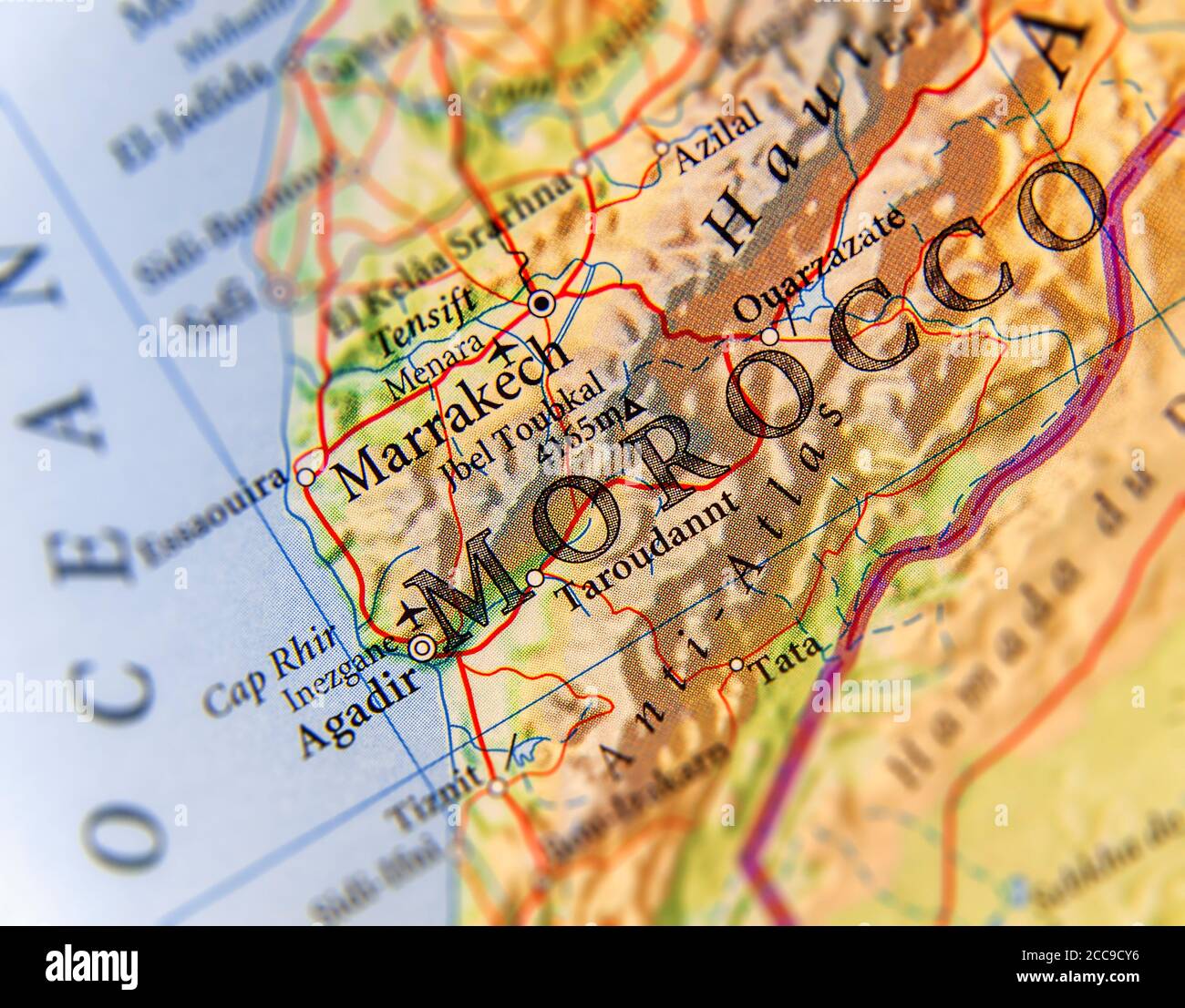 Geographic map of Morocco country Stock Photo - Alamy