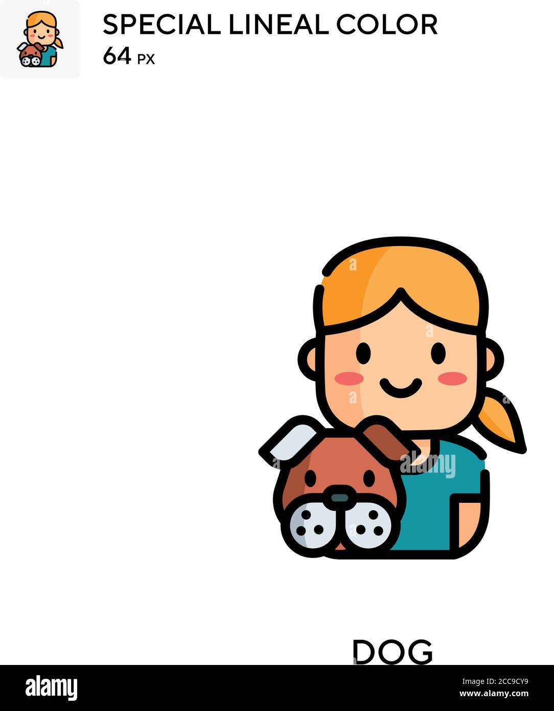 Dog Special lineal color vector icon. Illustration symbol design ...