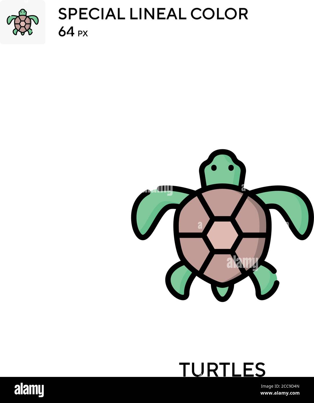 Turtles Special lineal color vector icon. Illustration symbol design ...