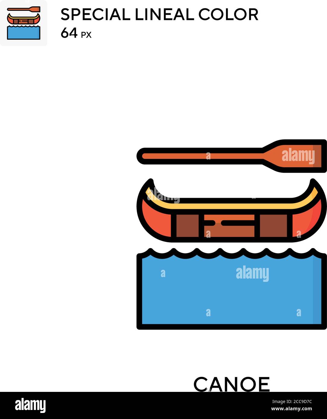 Canoe Special lineal color vector icon. Illustration symbol design ...