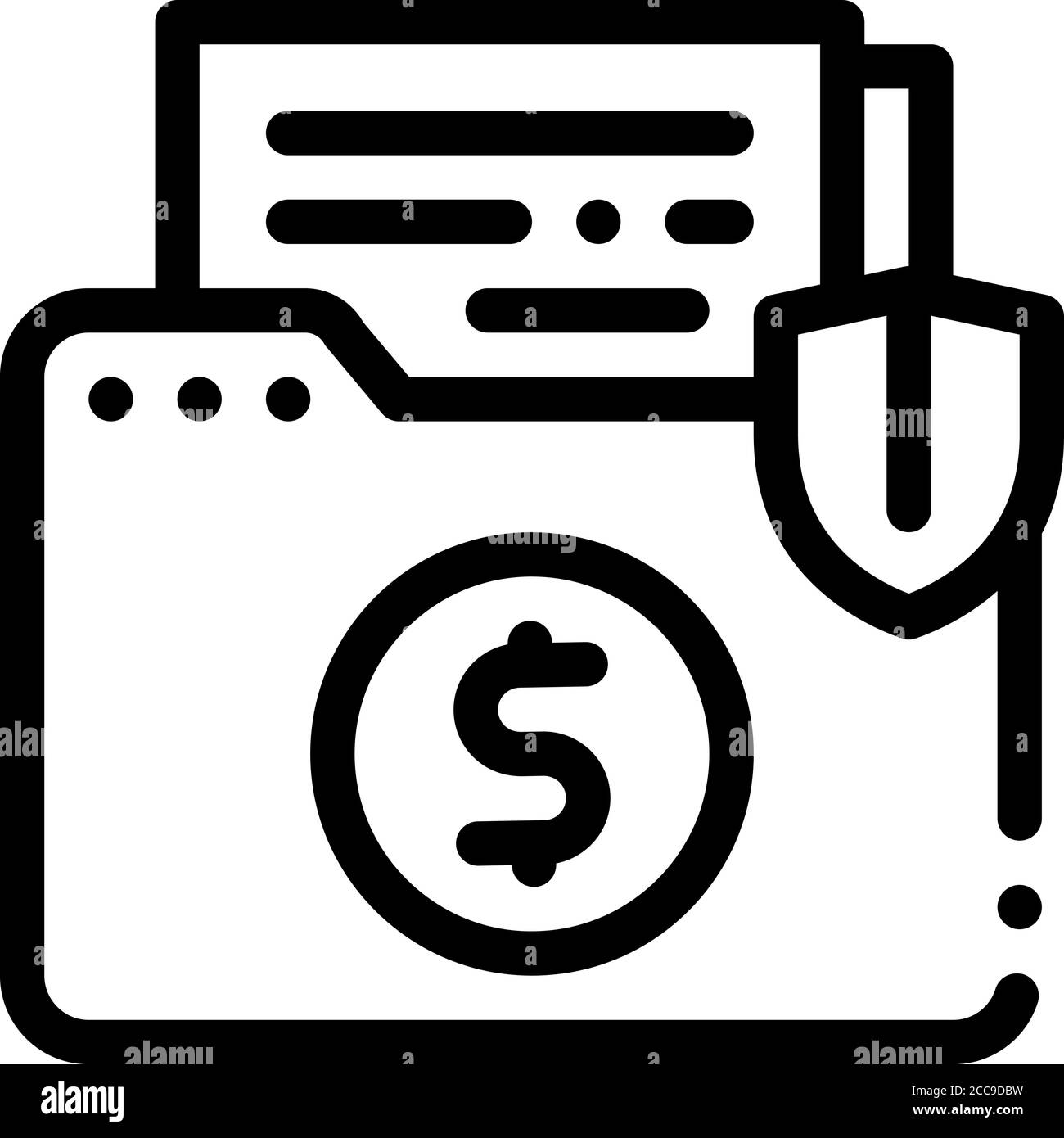 insurance agreement folder icon vector outline illustration Stock ...