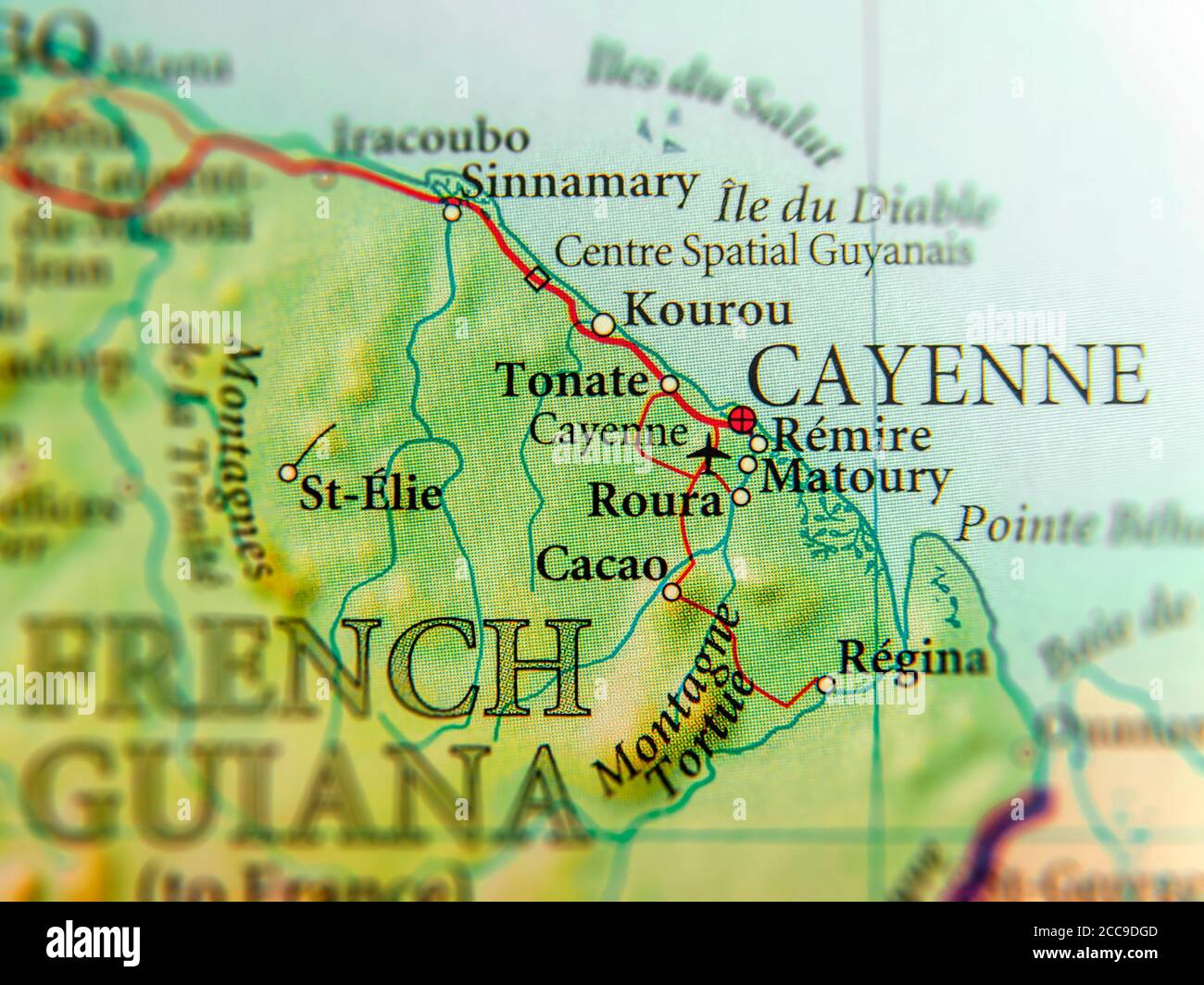 Geographic map of Guyana country with important cities Stock Photo - Alamy