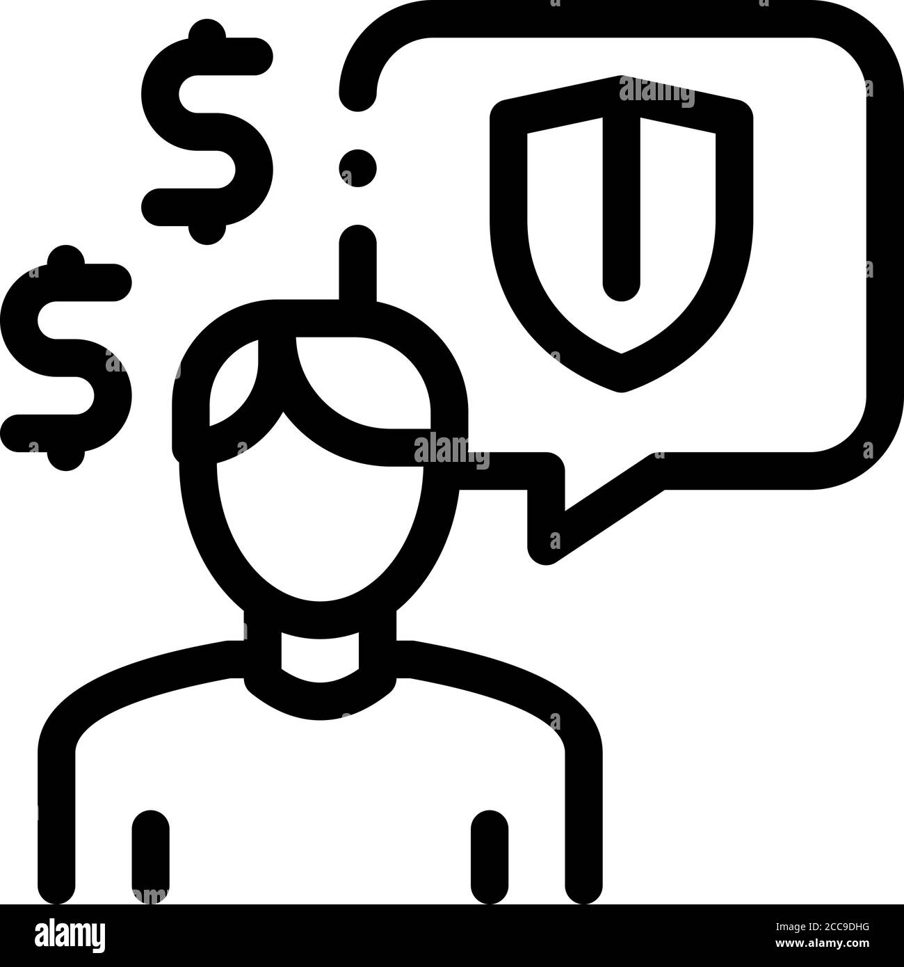 manager talk pay insurance icon vector outline illustration Stock ...