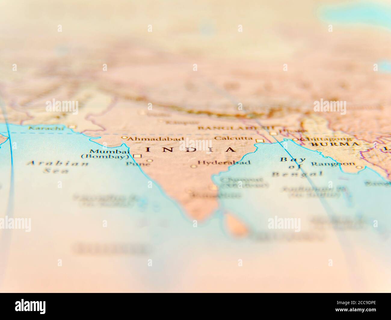 Geographic map of India country with important cities Stock Photo - Alamy