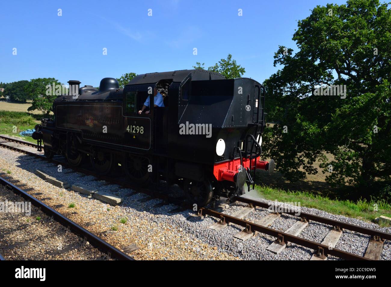 An Ivatt steam locomotive on the Isle of Wight steam railway Stock ...