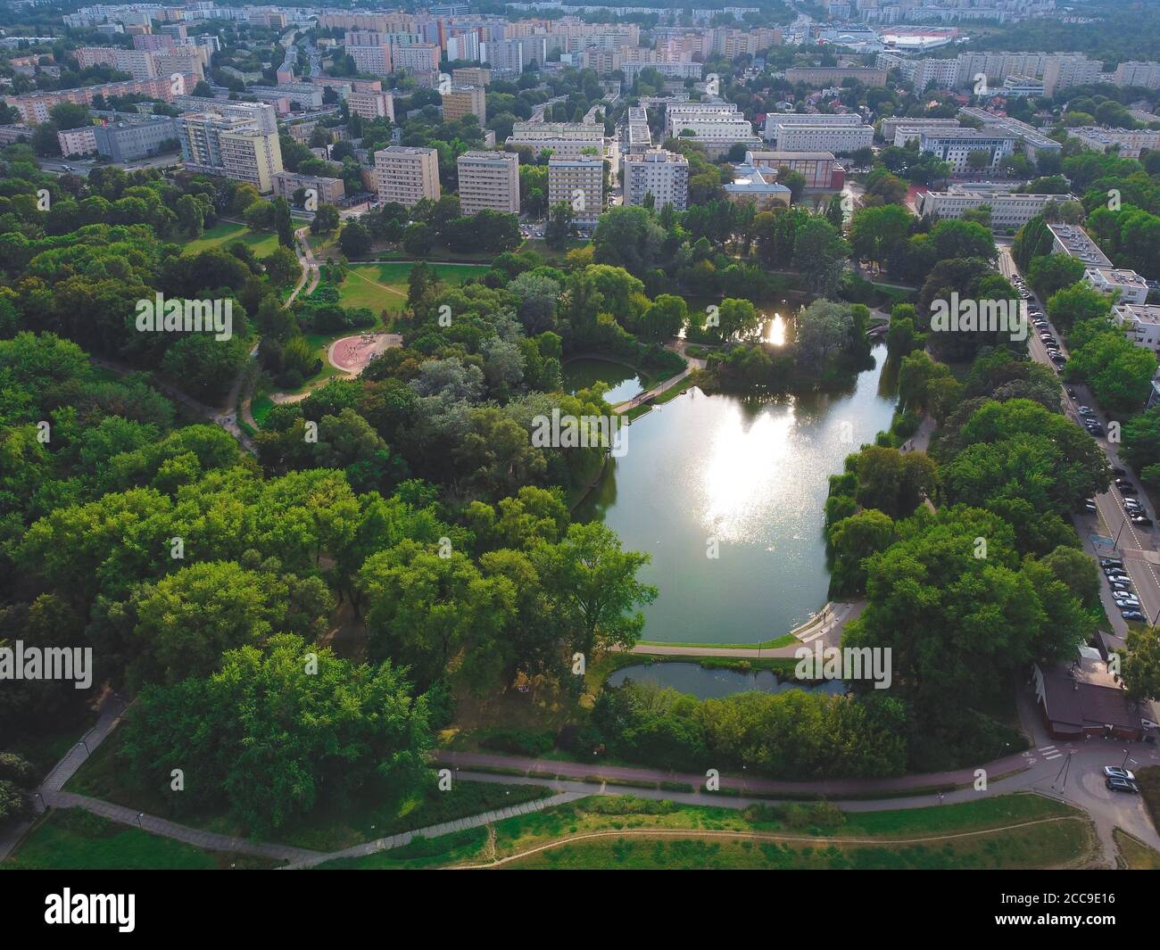 Drone top view city park hi-res stock photography and images - Alamy