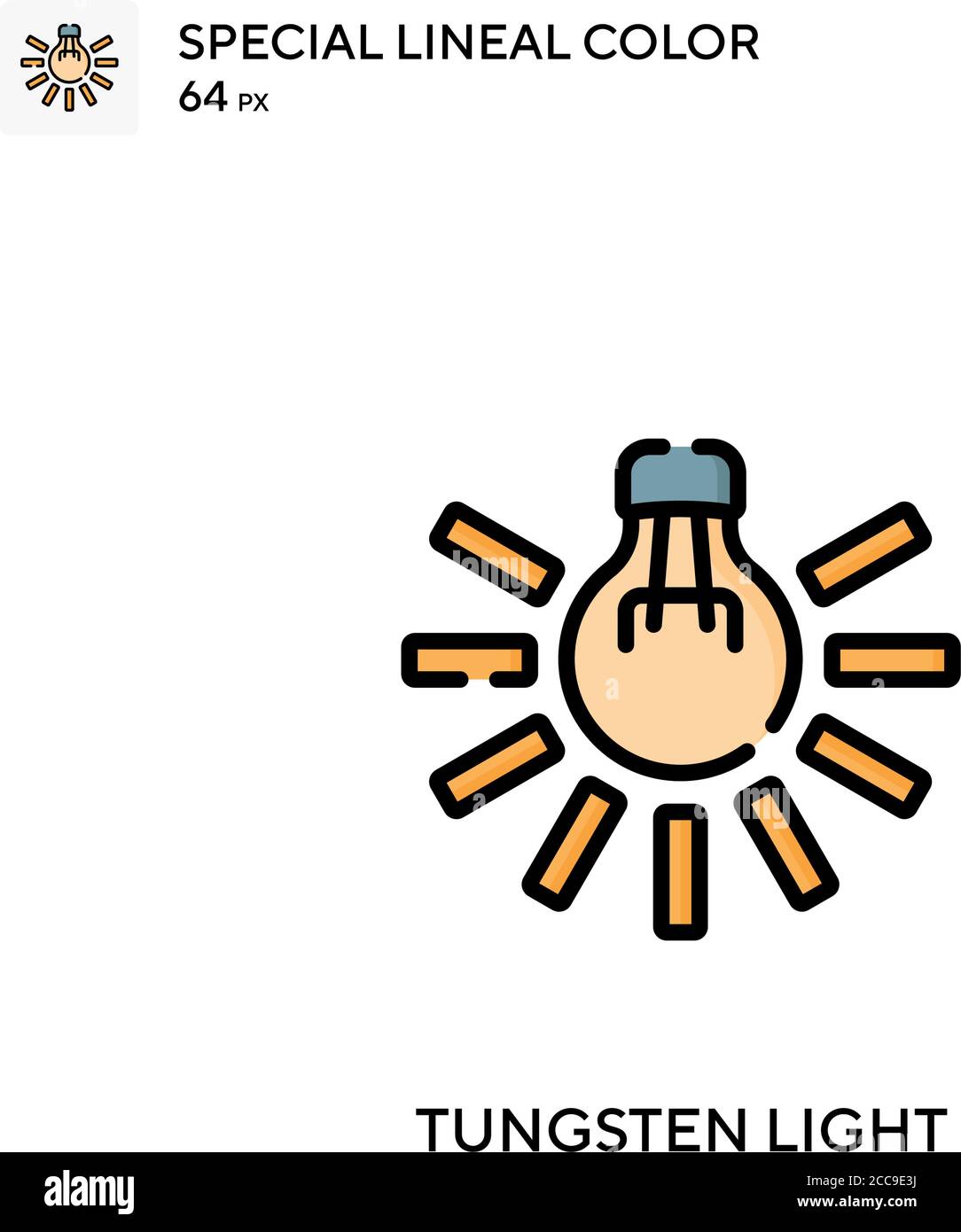 Tungsten light Special lineal color vector icon. Illustration symbol ...