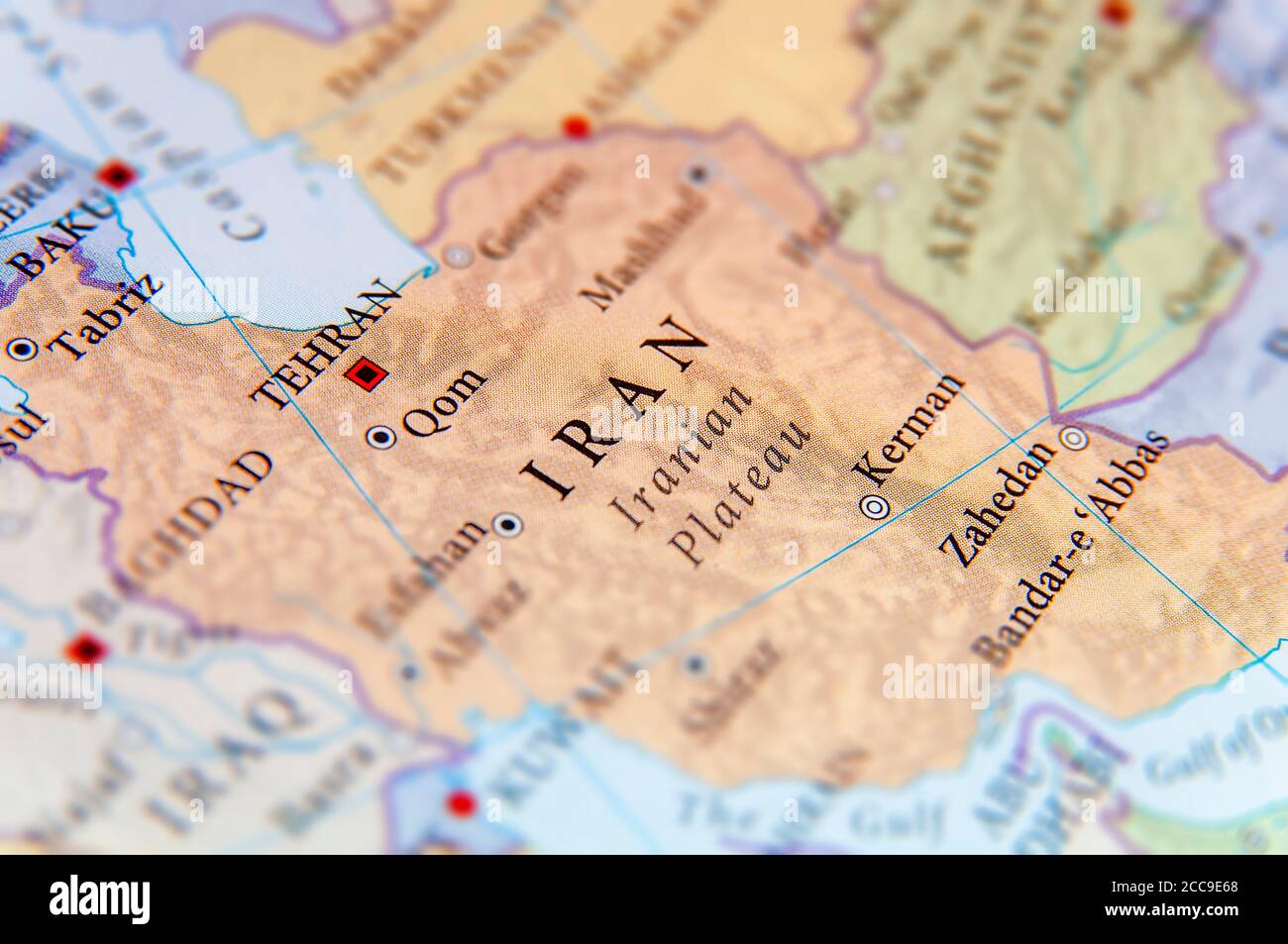 Geographic map of Iran with important cities Stock Photo - Alamy