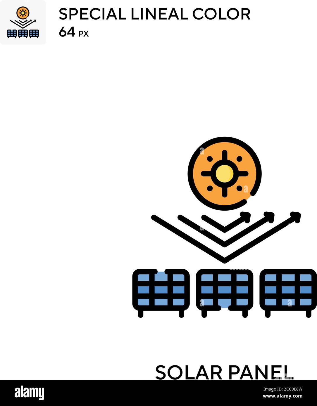 Solar panel Special lineal color vector icon. Illustration symbol ...