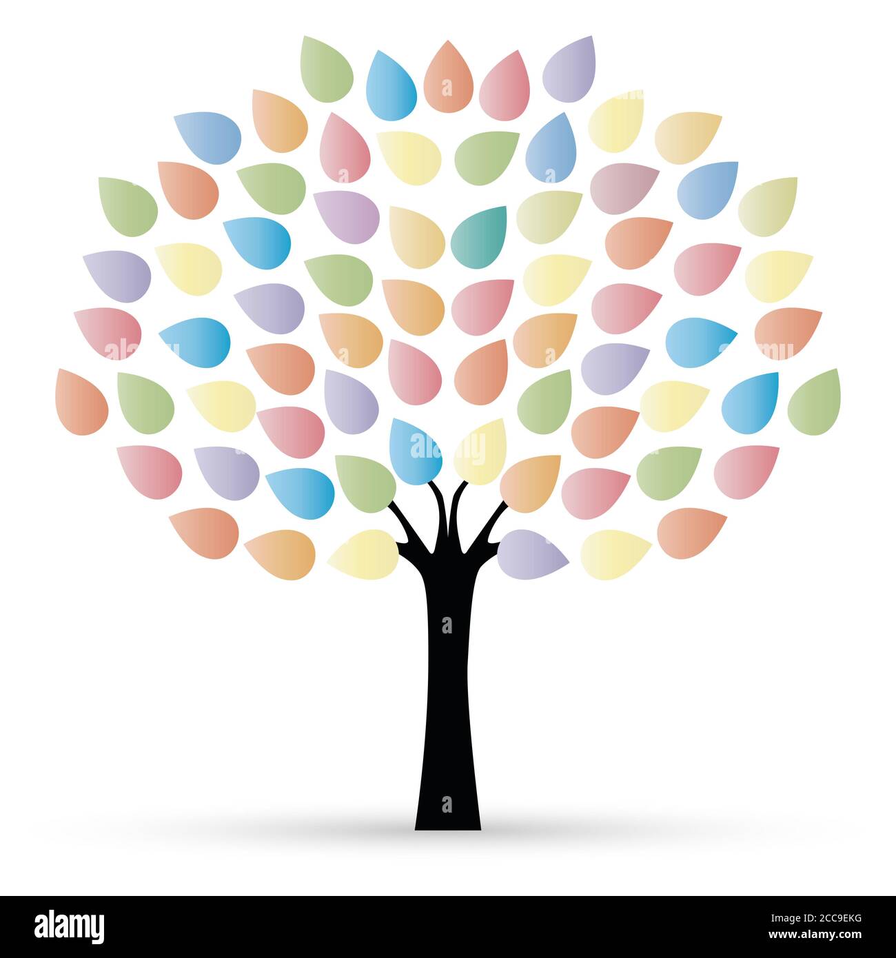 Illustration of a blooming tree isolated on a white background Stock ...