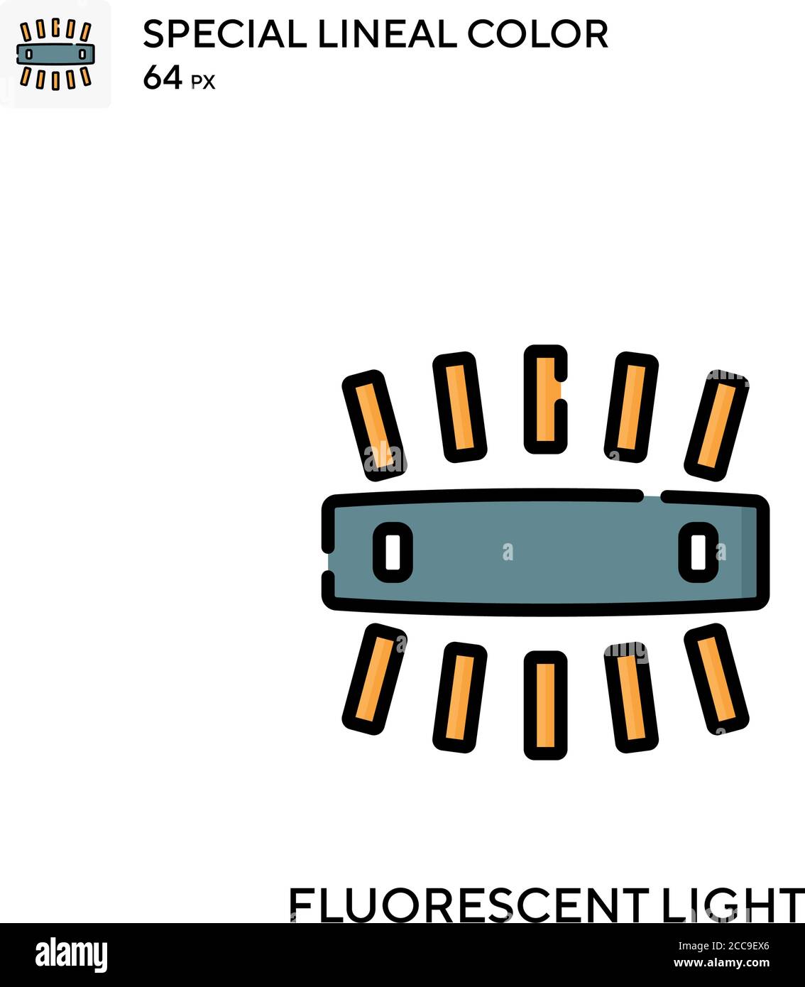 Fluorescent light Special lineal color vector icon. Illustration symbol ...