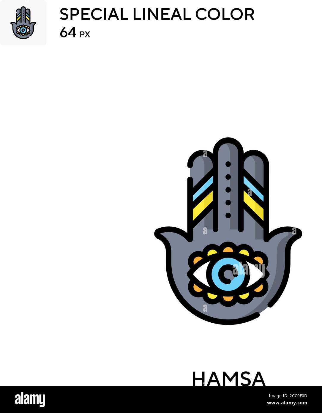 Hamsa Special lineal color vector icon. Illustration symbol design ...