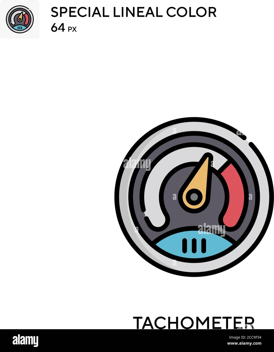 Tachometer Special lineal color vector icon. Illustration symbol design template for web mobile ...