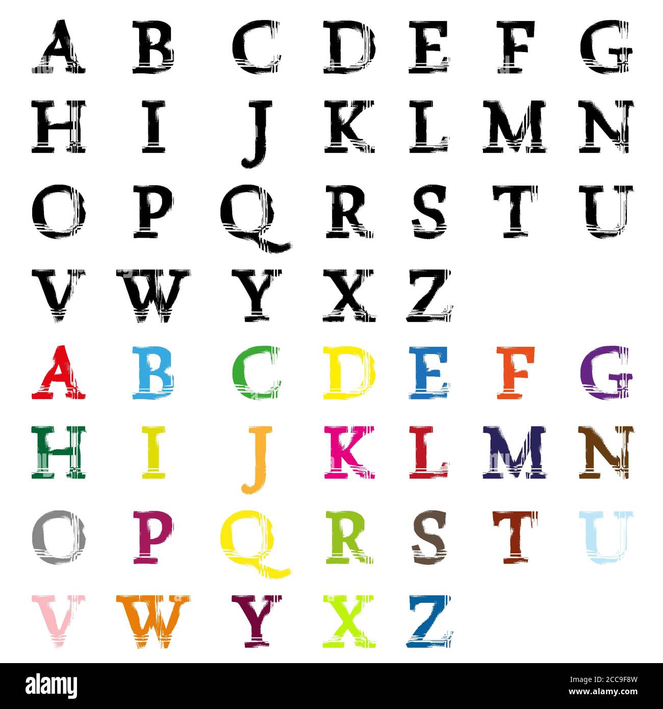 Illustration of the Latin letters in alphabetic order isolated on a ...