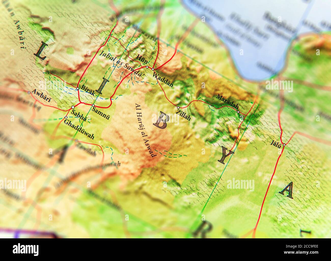 Geographic map of Libya country with important cities Stock Photo - Alamy