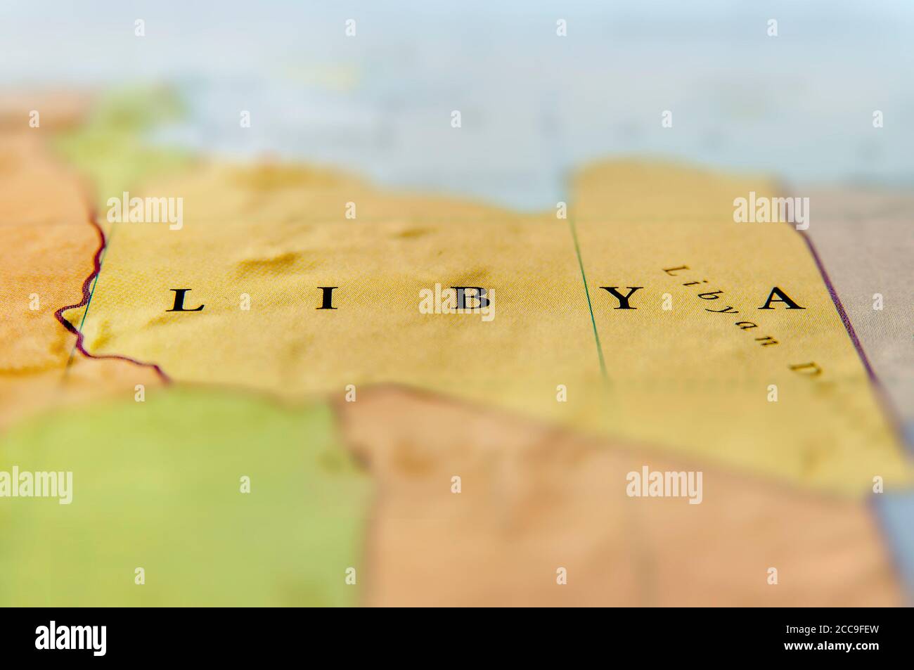 Geographic map of Libya with capital city Tripoli Stock Photo - Alamy