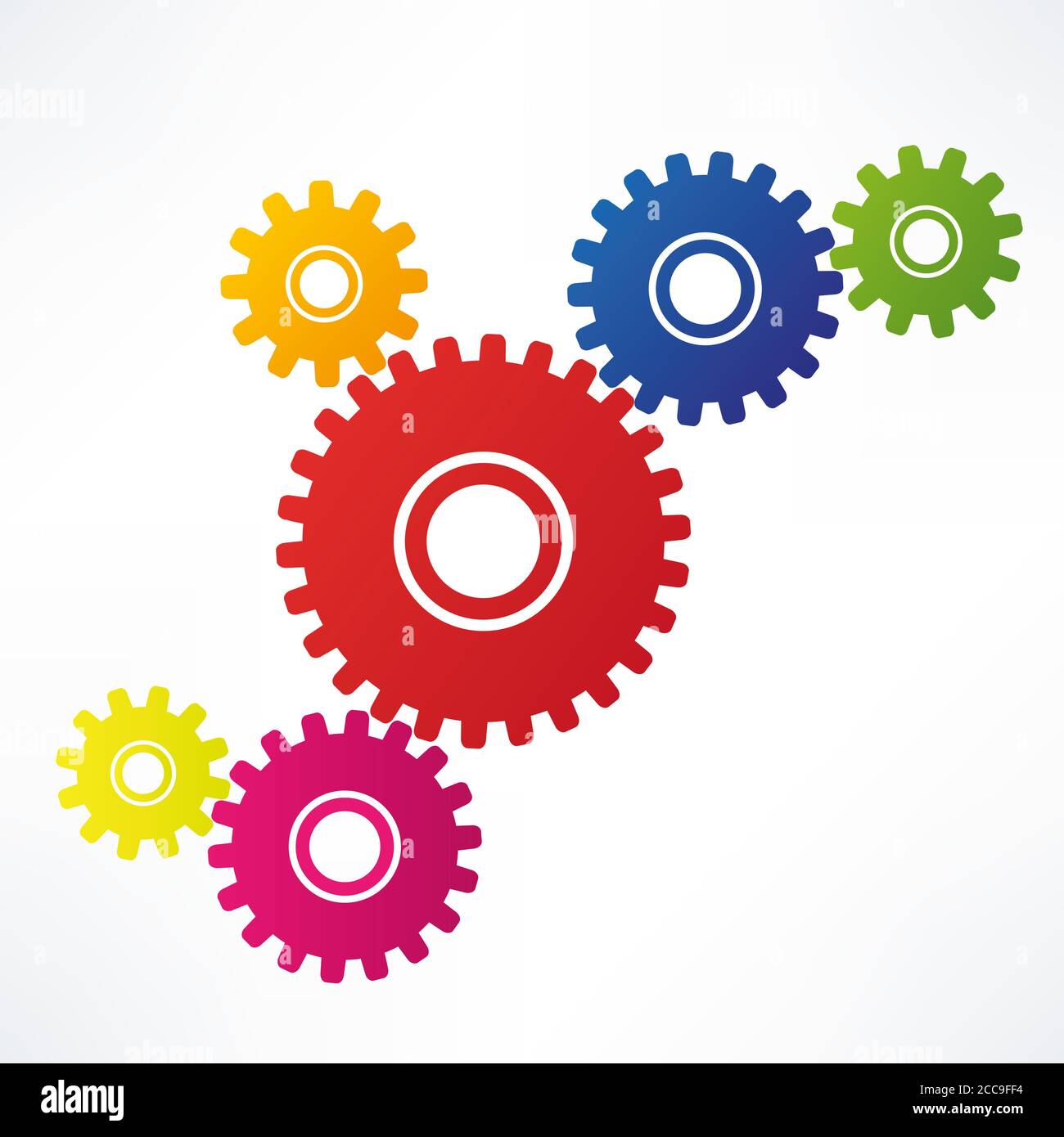 Illustration of colorful gears isolated on a white background Stock ...