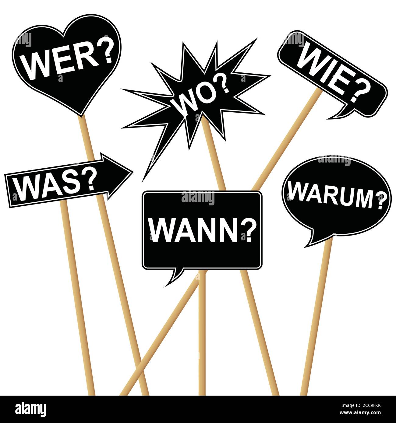 Illustration of various questions isolated on a white background Stock ...
