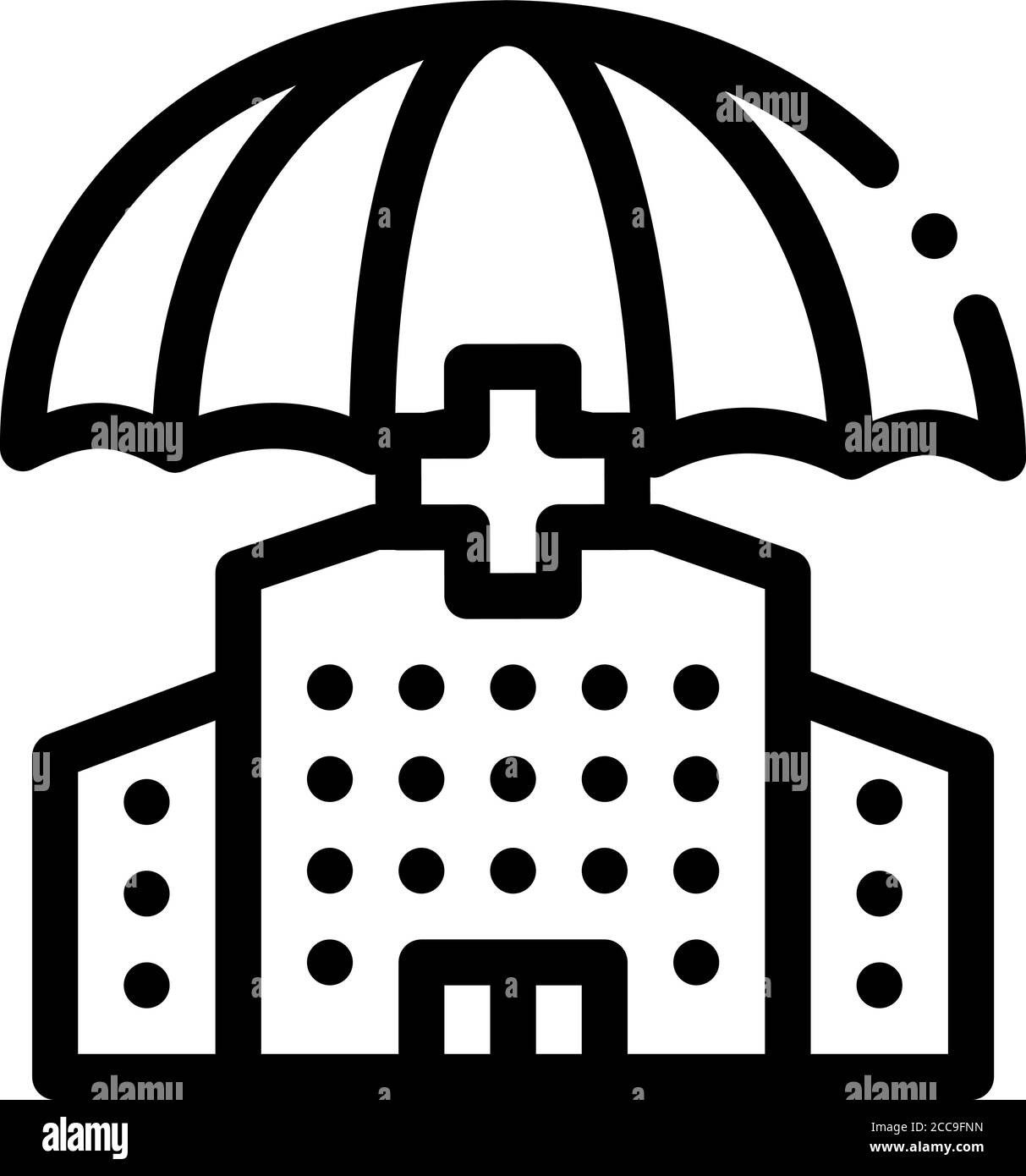 hospital clinic building icon vector outline illustration Stock Vector ...