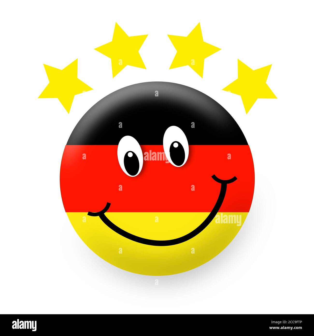 Illustration of a smiley face with the German flag and customer rating ...