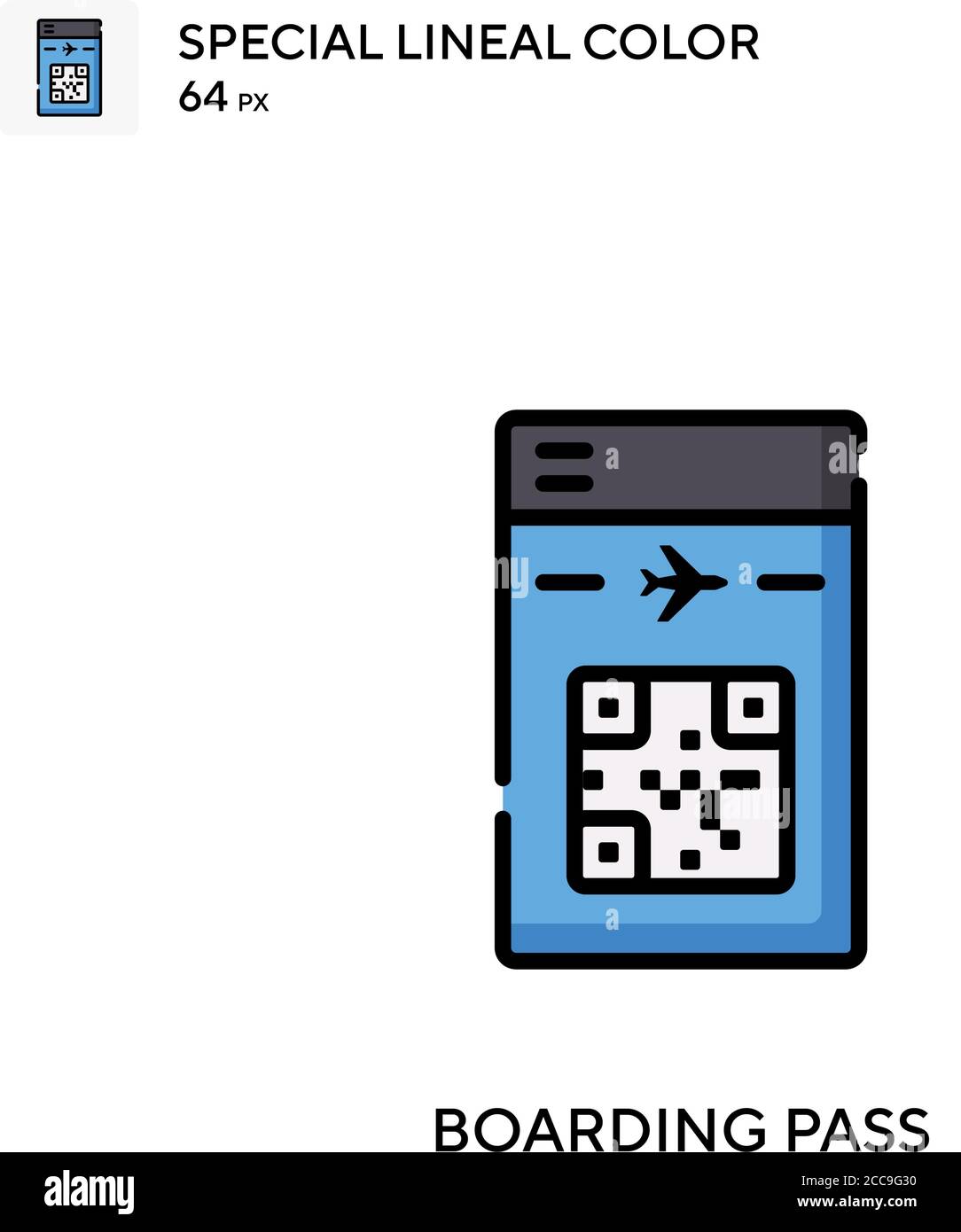 Boarding Pass Special Lineal Color Vector Icon Illustration Symbol Design Template For Web