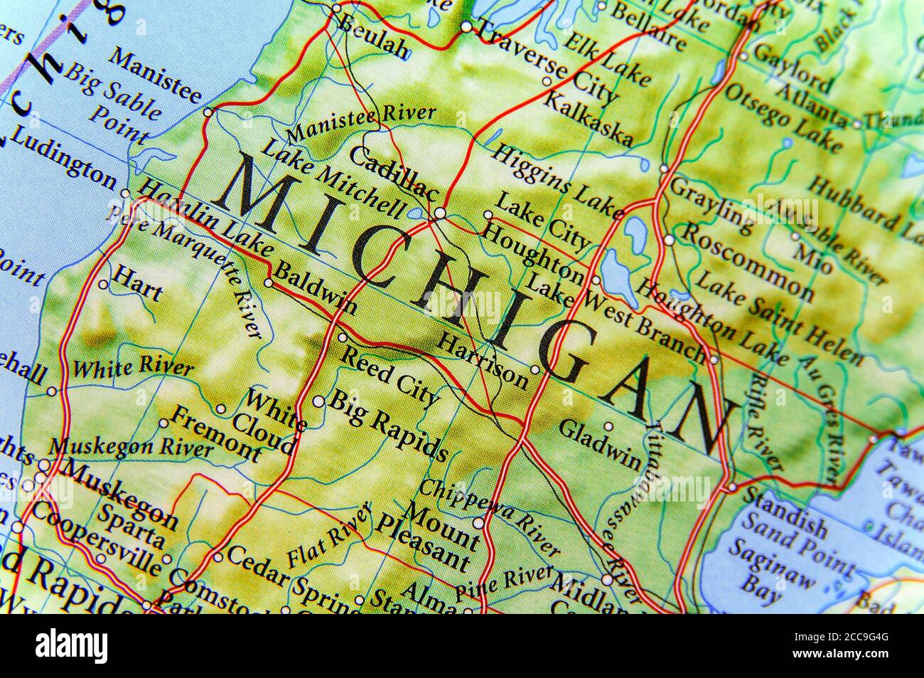 Michigan map hi-res stock photography and images - Alamy