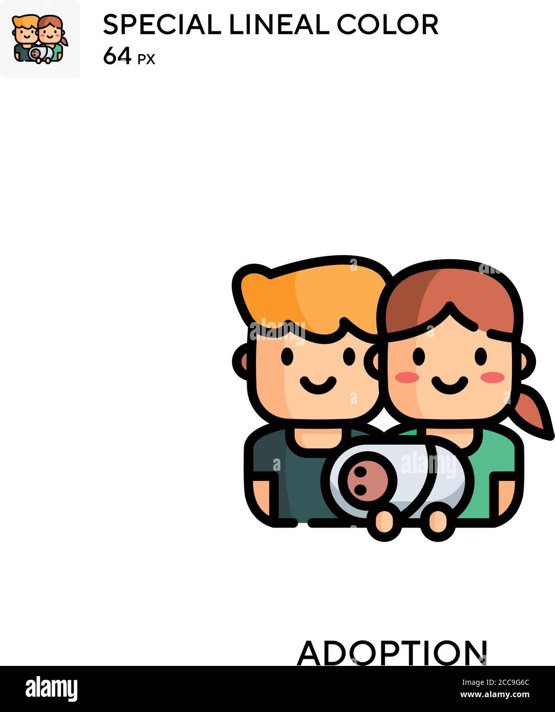 Adoption Special lineal color vector icon. Illustration symbol design ...