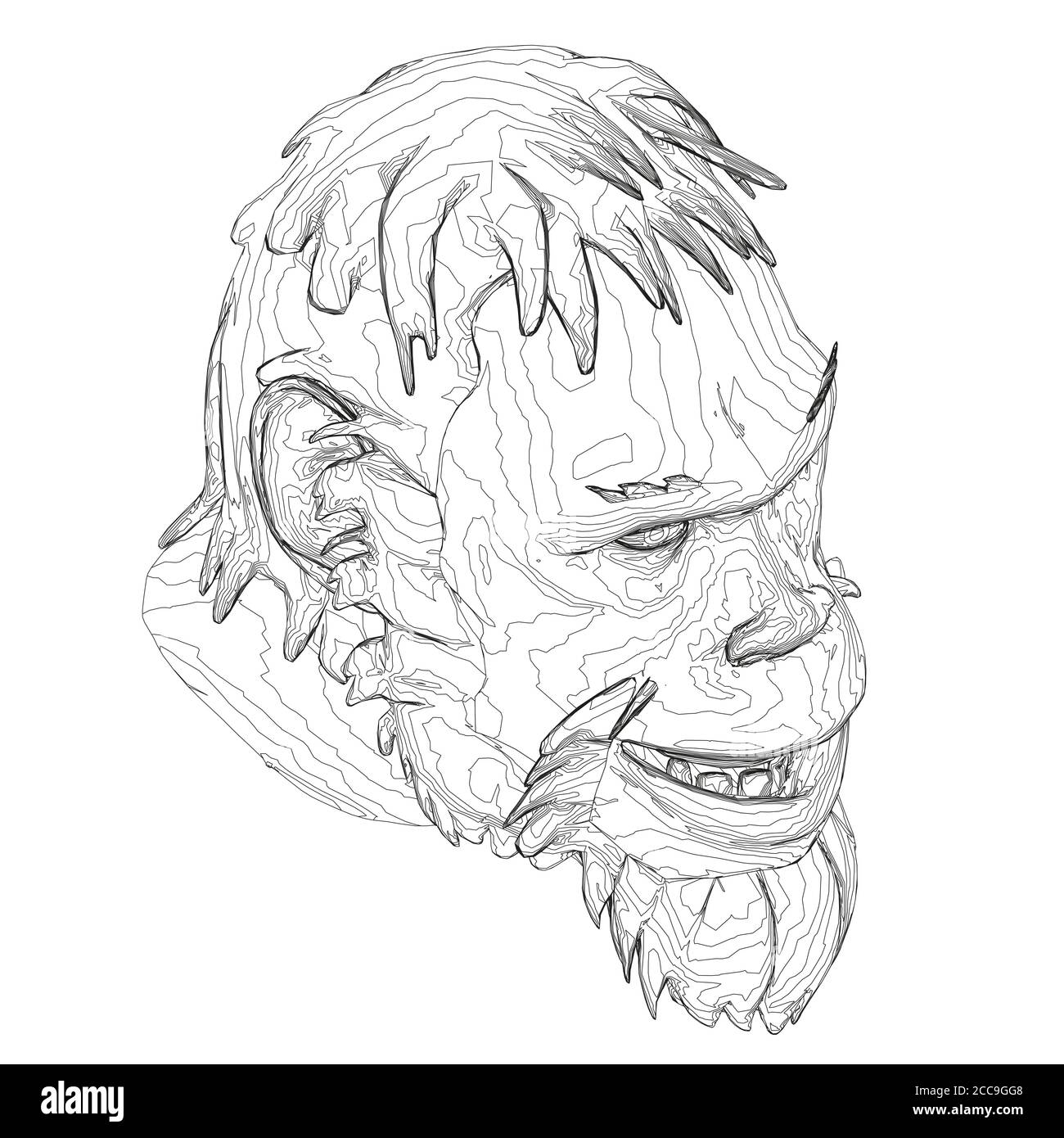 Neanderthal Face Drawing