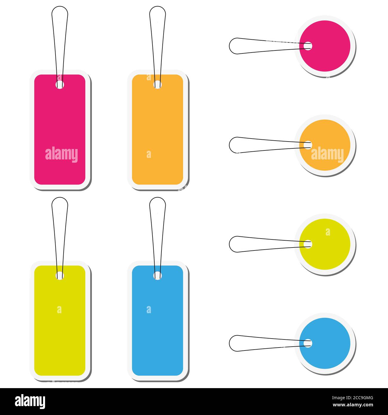 Illustration of different types of labels and tabs isolated a white ...