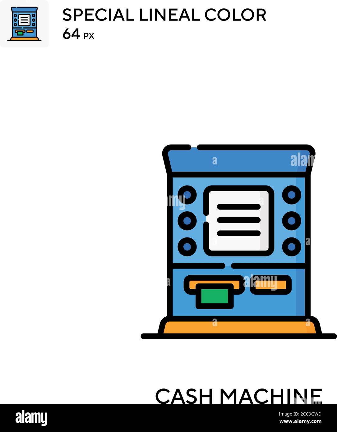 Cash machine Special lineal color vector icon. Illustration symbol ...