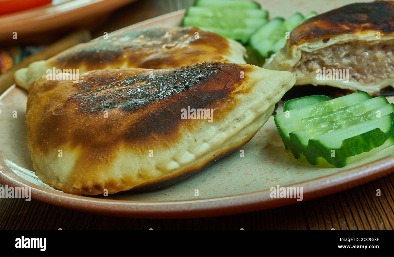 Sha Phaley, Tibetan dish of bread stuffed with seasoned red meat Stock ...