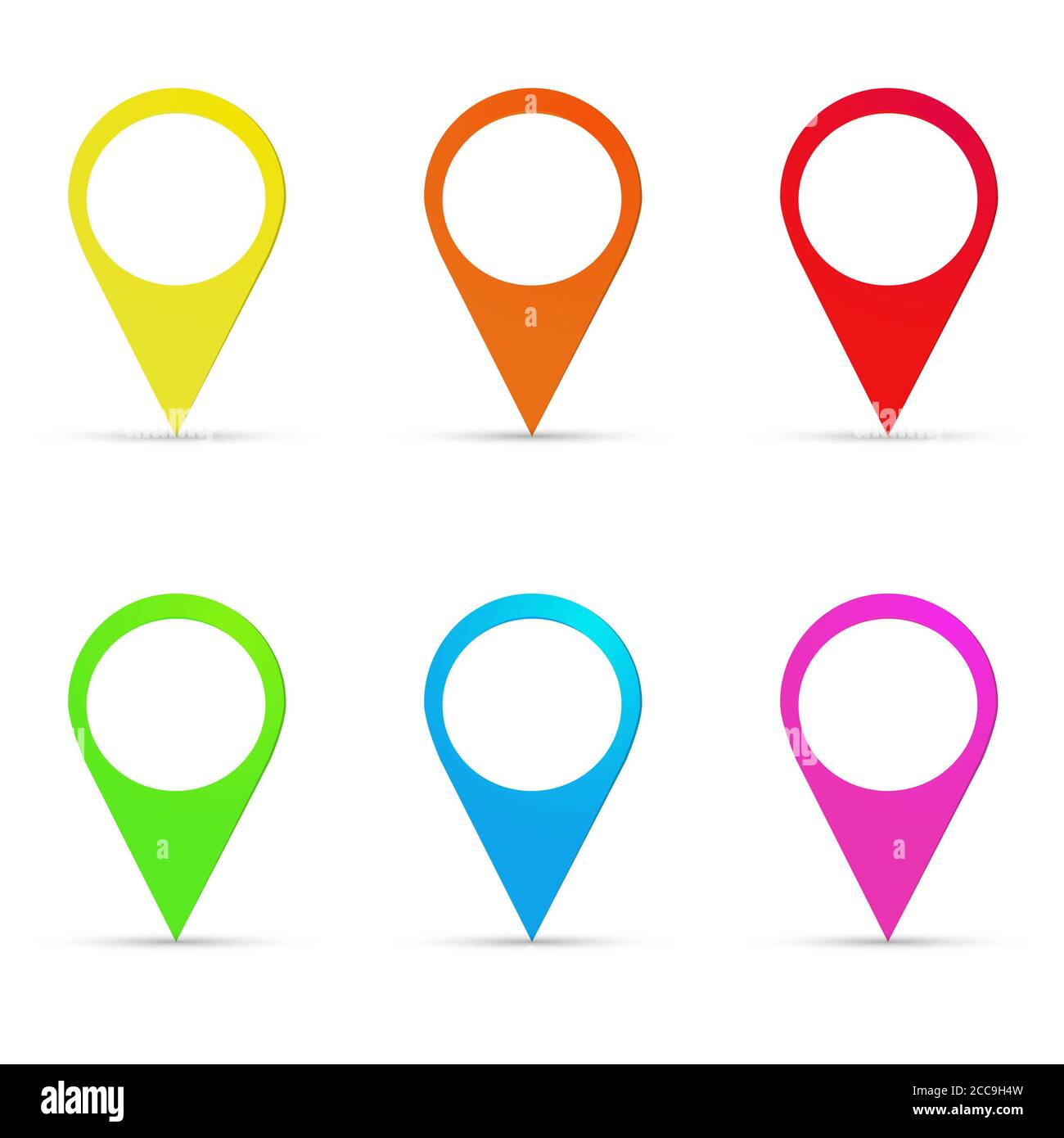 Illustration of different colors location icon Stock Photo - Alamy