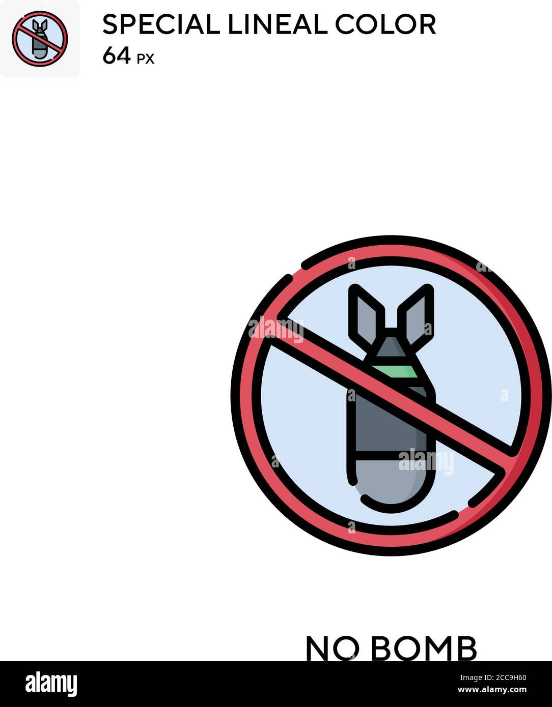 No bomb Special lineal color vector icon. Illustration symbol design ...