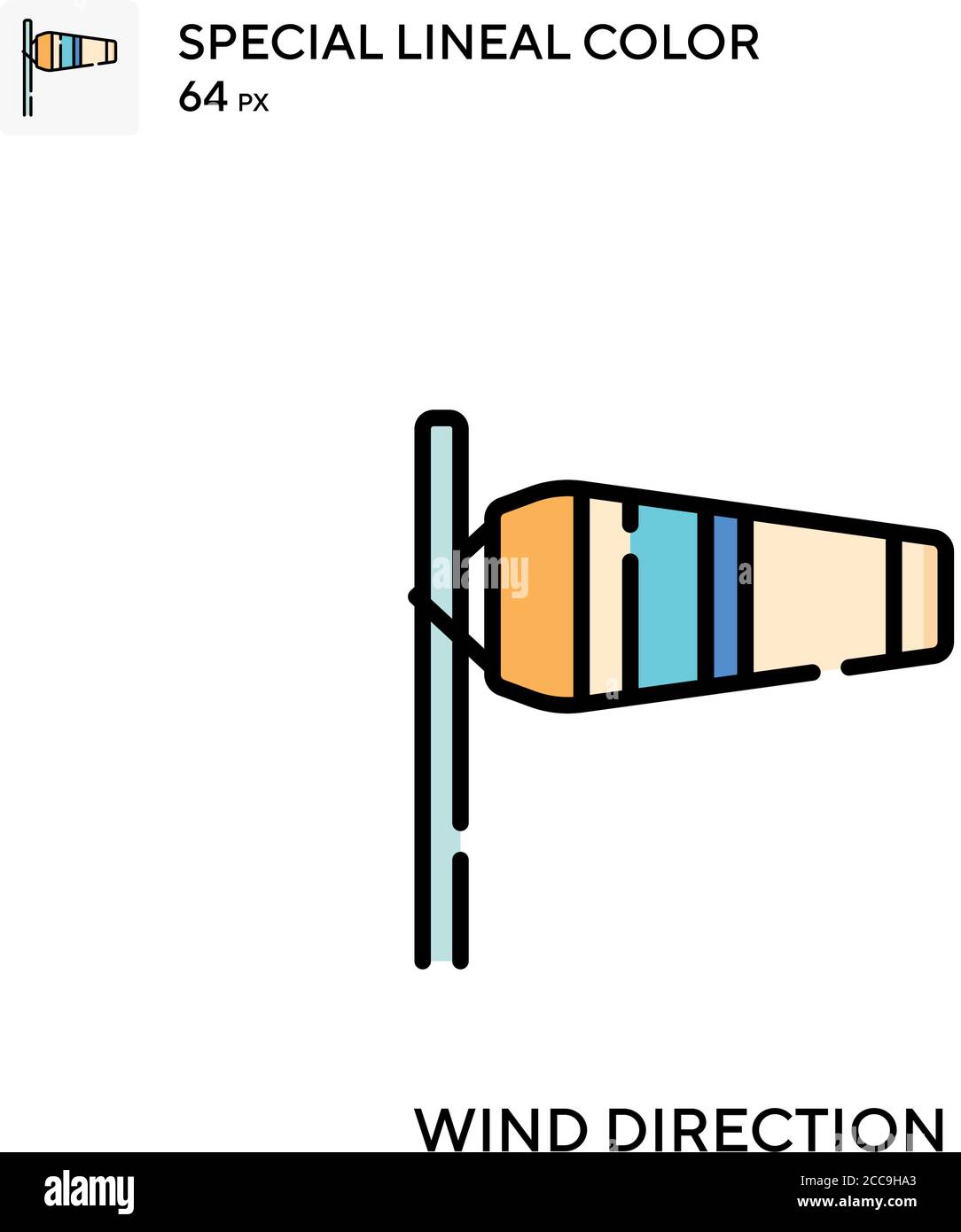 Wind direction Special lineal color vector icon. Illustration symbol ...