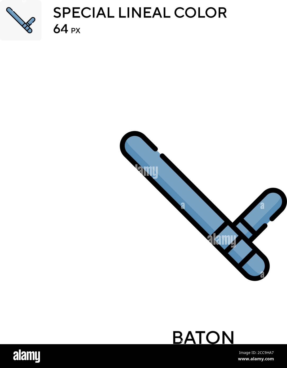 Baton Special lineal color vector icon. Illustration symbol design ...