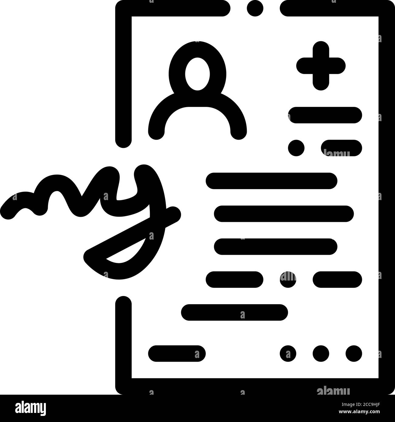 insurance agreement medical document icon vector outline illustration ...
