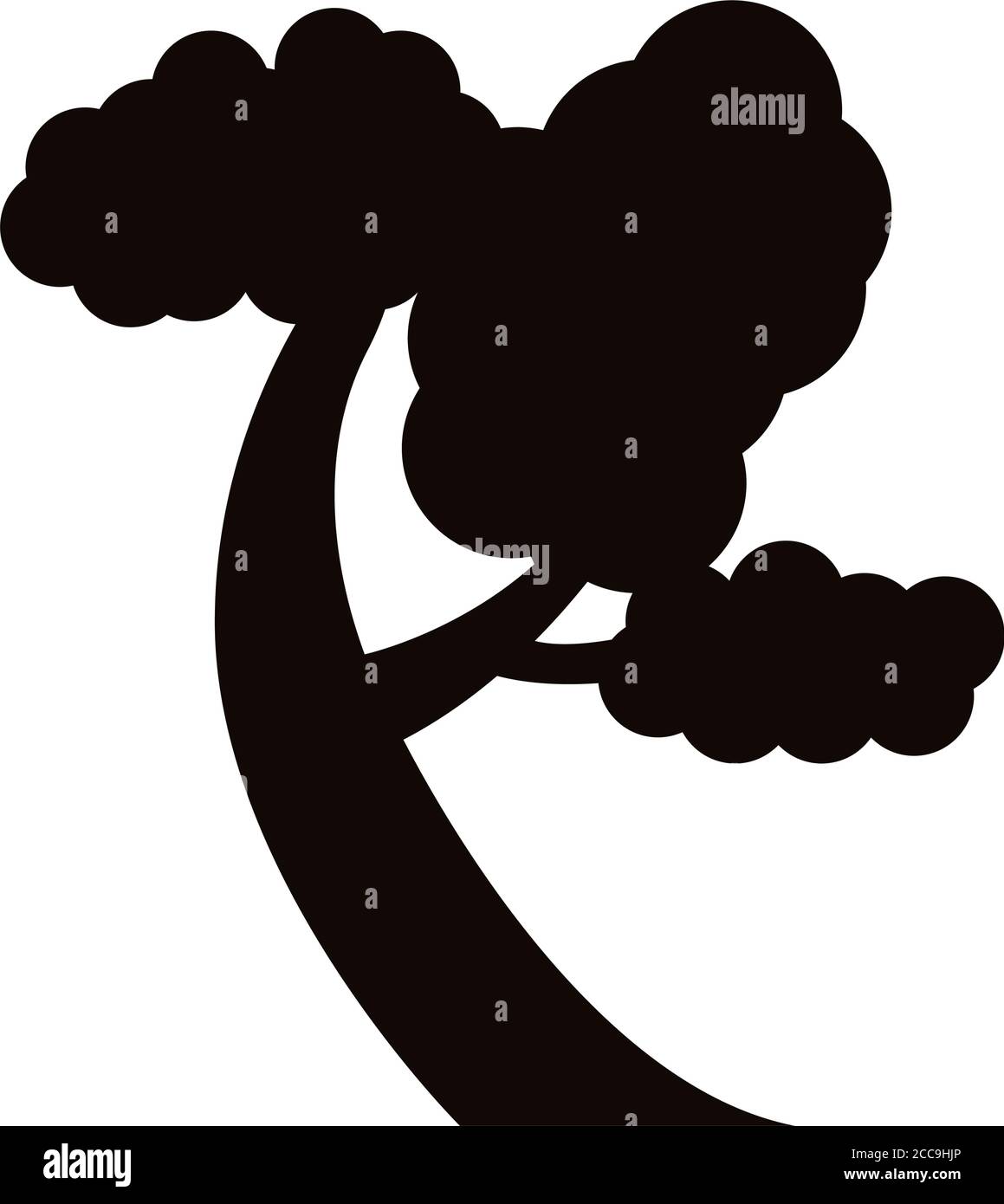 leafy tree silhouette style icon vector illustration design Stock ...