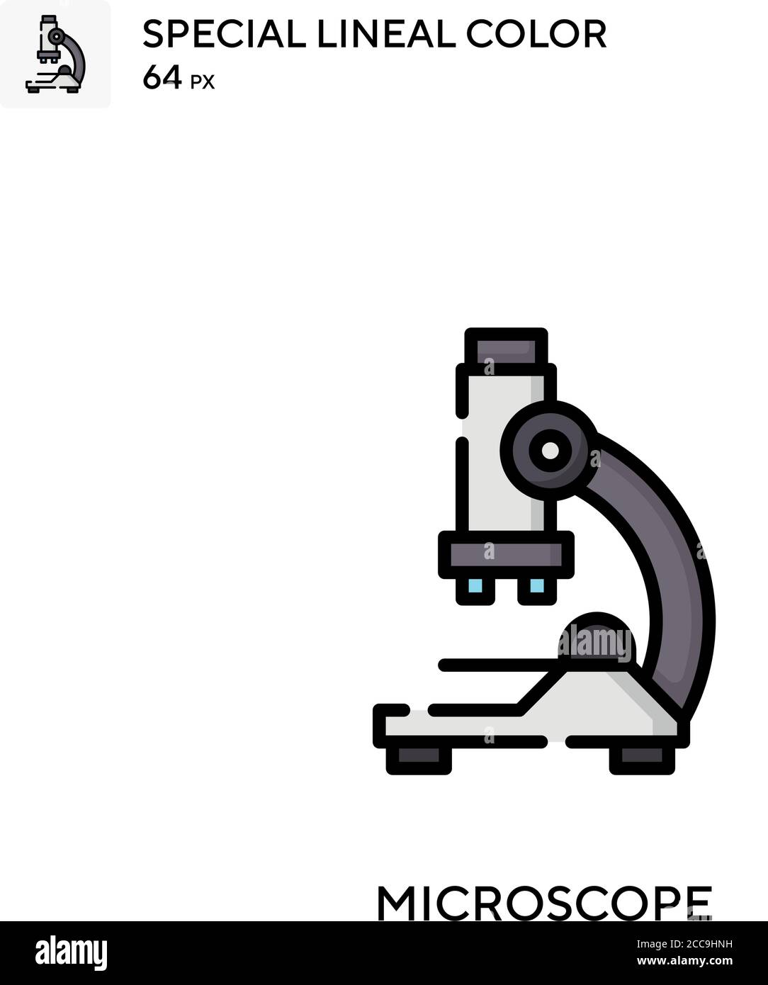 Microscope Special lineal color vector icon. Illustration symbol design template for web mobile ...