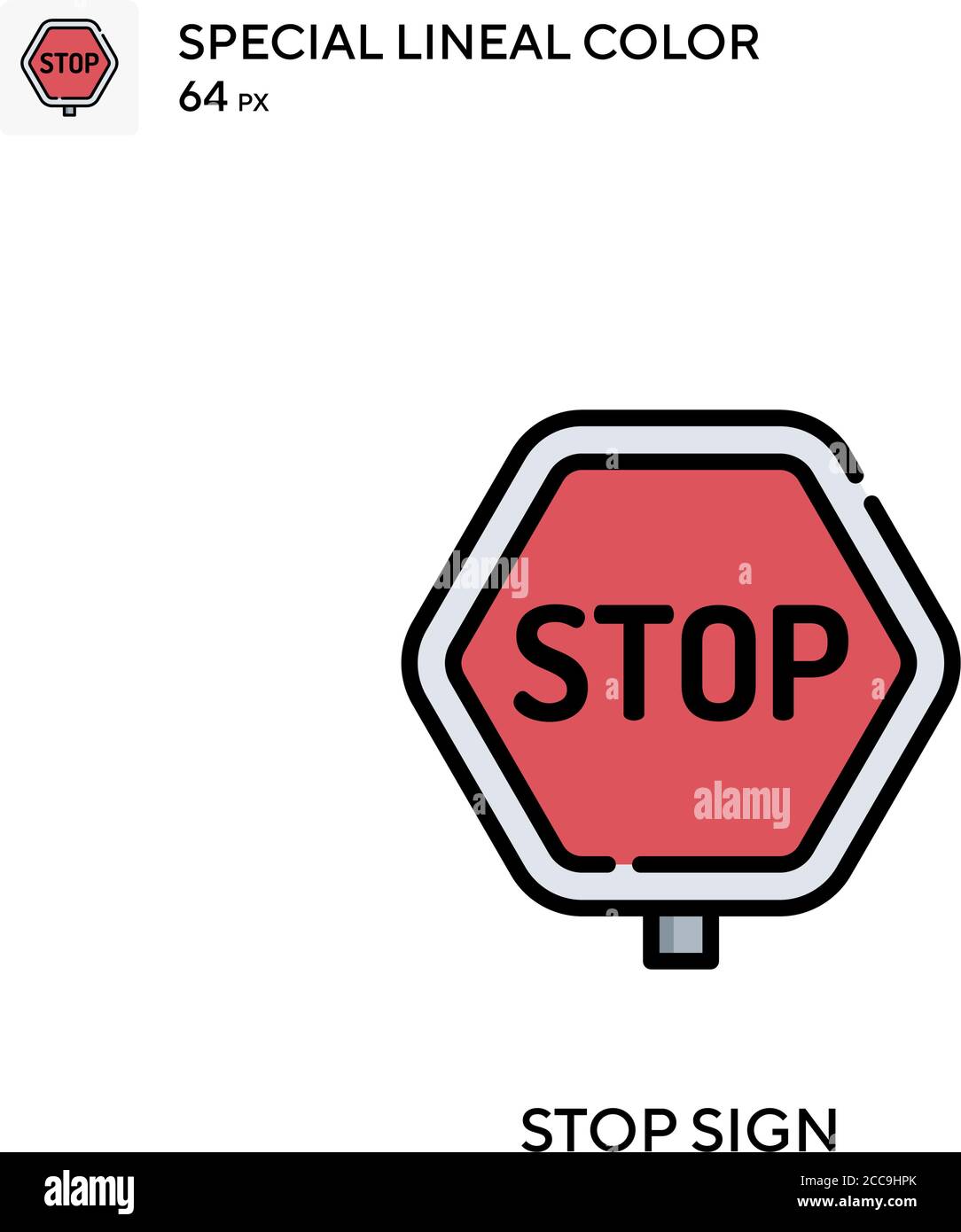Stop sign Special lineal color vector icon. Illustration symbol design ...