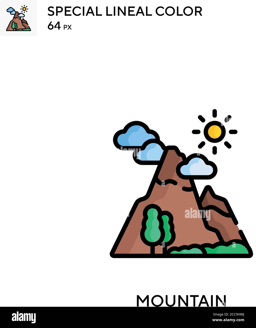 Mountain Special lineal color vector icon. Illustration symbol design ...