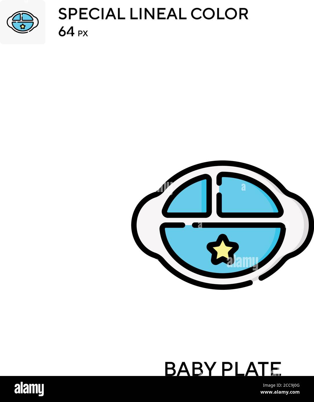 Baby plate Special lineal color vector icon. Illustration symbol design ...