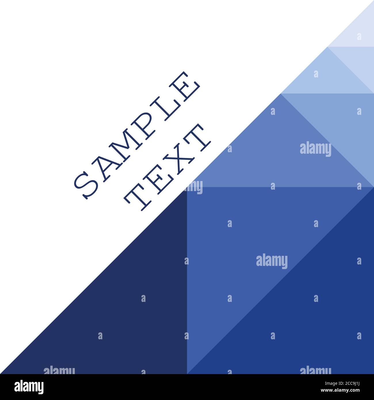 Illustration of a triangular background with "sample text" writing on ...