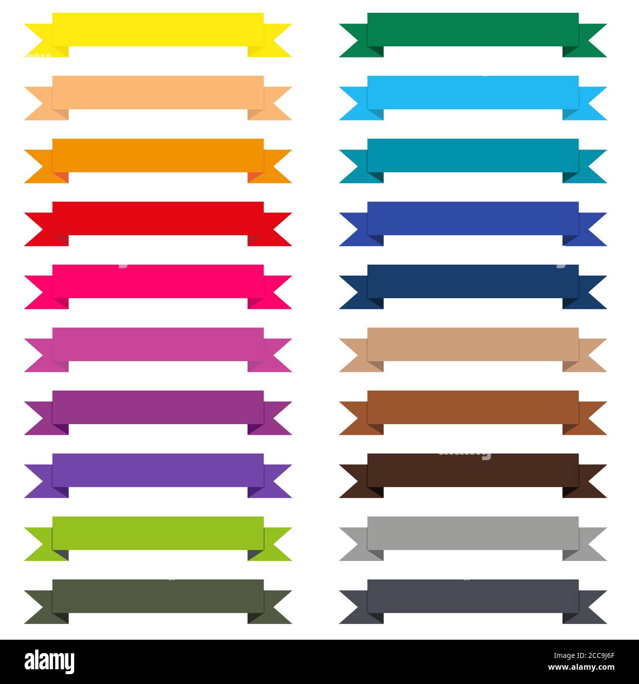 Illustration of different colored blank banners on a white background ...
