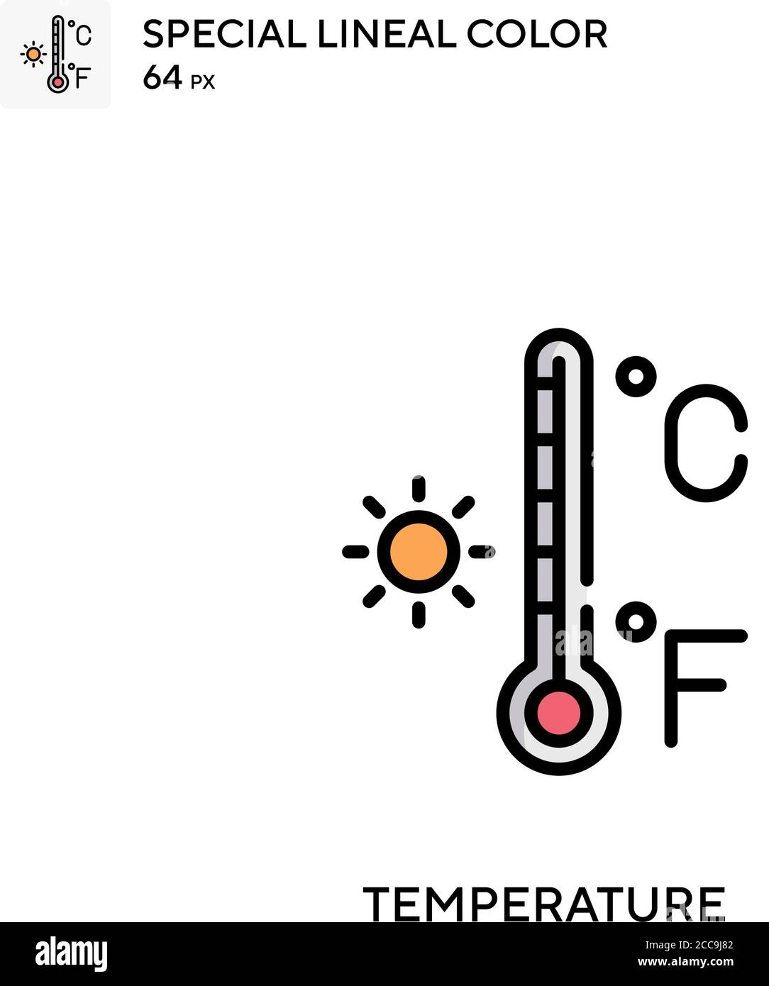 Temperature Special lineal color vector icon. Illustration symbol ...