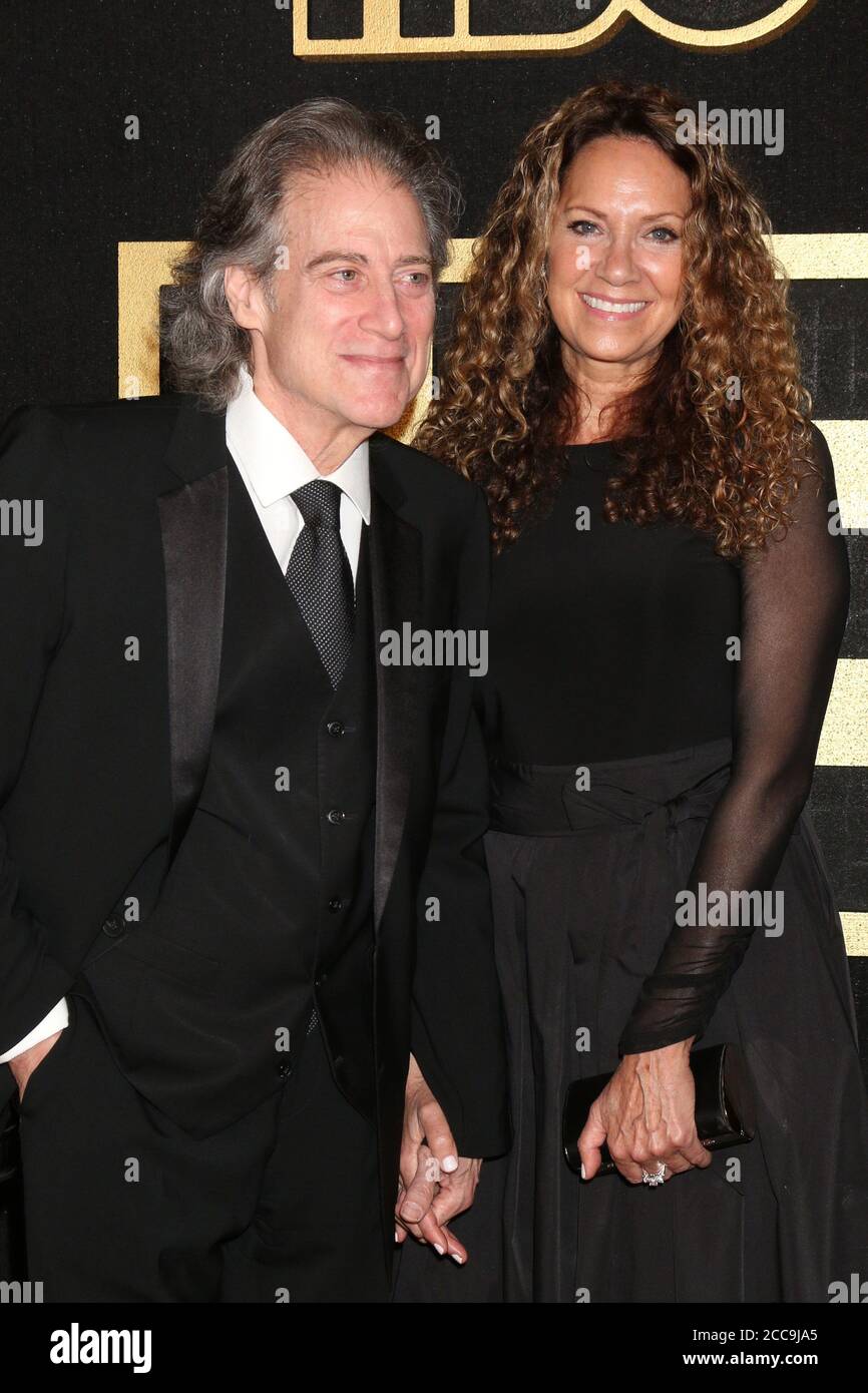 LOS ANGELES - SEP 17: Richard Lewis, Joyce Lapinsky at the HBO Emmy ...