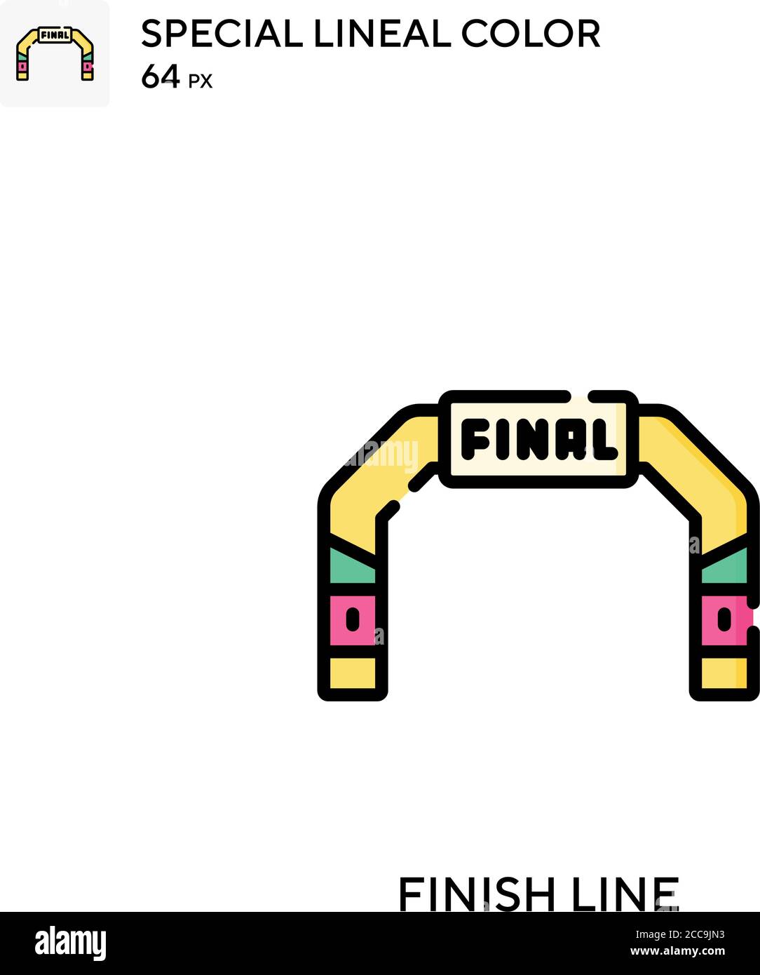 Finish line Special lineal color vector icon. Illustration symbol ...